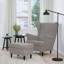 IKEA STRANDMON Sessel und Hocker