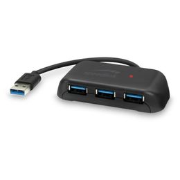 Speed-Link SPEEDLINK SNAPPY EVO USB Hub, 4-Port, USB 3.0, USB 3.1 Gen 1, USB 3.2 Gen 1 (5 Gbit-s), Passive, black
