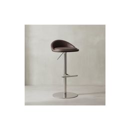 KADIMA DESIGN Barhocker DONAU, h&ouml;henverstellbar, halbrunde R&uuml;ckenlehne, Edelstahl, max. 110 kg Belastung