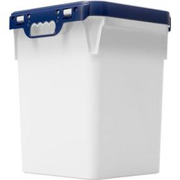 Eimer, quadratisch, Volumen 46 l, mit UN-Zertifizierung, lebensmittelecht, stapelbar, mit Deckel, &Oslash; 380 x H 475 mm, HDPE, blau