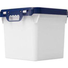 Eimer, quadratisch, Volumen 32 l, mit UN-Zertifizierung, lebensmittelecht, stapelbar, mit Deckel, &Oslash; 380 x H 338 mm, HDPE, blau