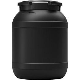 Fass, Volumen 26 l, leitf&auml;hig, mit Deckel, mit UN-Zertifizierung, wasserdicht, UV-best&auml;ndig, stapelbar, L 316 x B 316 x H 425 mm, HDPE, schwarz