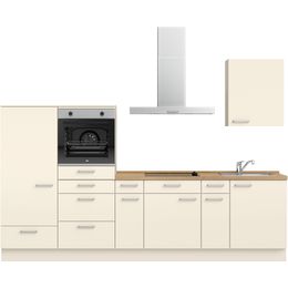 K&uuml;chenzeile Nobilia "Touch I", NEU: individuell anpassbar mit gratis Profi-Beratung", wei&szlig; (k&uuml;che: wei&szlig;, korpus: magnolia matt, arbeitsplatte: eiche sierra nachbildung), B:300,3cm H:216,6cm T:60cm, Komplettk&uuml;chen-Sets, K&uuml;chenzeile, vormontiert, Breite 300 cm, Ausrichtung w&auml;hlbar, wahlw. mit E-Ger&auml;ten