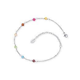 Fu&szlig;kette Engelsrufer "Glasperlen", bunt (edelstahlfarben, gelb, pink, braun, natur, gr&uuml;n, blau, gelb, pink, braun, natur, gr&uuml;n, blau), Fu&szlig;ketten, Damen, Edelstahl, mit Glassteinen