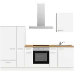 K&uuml;chenzeile Nobilia "Touch I", NEU: individuell anpassbar mit gratis Profi-Beratung", wei&szlig; (k&uuml;che: wei&szlig;, korpus: alpinwei&szlig;, arbeitsplatte: eiche sierra nachbildung), B:270,3cm H:216,6cm T:60cm, Komplettk&uuml;chen-Sets, K&uuml;chenzeile, vormontiert, Breite 270 cm, Ausrichtung w&auml;hlbar, wahlw. mit E-Ger&auml;ten