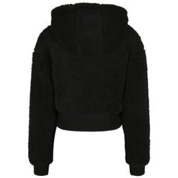 Outdoorjacke Urban Classics "Urban Classics Damen Ladies Short Oversized Sherpa Jacket", Damen, Gr. 4XL, schwarz, 100% Polyester, unifarben, oversize, ohne Ausschnitt, Jacken Outdoorjacke