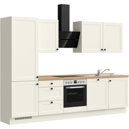 K&uuml;chenzeile Nobilia "Cascada II", NEU: individuell anpassbar mit gratis Profi-Beratung", wei&szlig; (k&uuml;che: wei&szlig;, korpus: lacklaminat wei&szlig;, arbeitsplatte: eiche sierra nachbildung), B:300,3cm H:216,6cm T:60cm, Komplettk&uuml;chen-Sets, K&uuml;chenzeile, vormontiert, Breite 300 cm, Ausrichtung w&auml;hlbar, wahlw. mit E-Ger&auml;ten