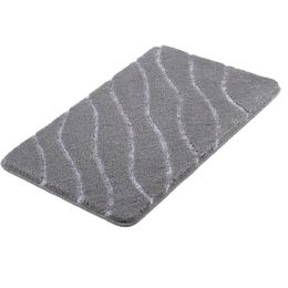 Badematte Kleine Wolke "Tram, Badvorleger, Badezimmer Teppich", grau (anthrazit), H:20mm, Polyacryl, Badematten, Badematte, Badteppich, modernes Wellen Design, Hoch-Tief Effekt