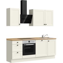 K&uuml;chenzeile Nobilia "Cascada II", NEU: individuell anpassbar mit gratis Profi-Beratung", wei&szlig; (k&uuml;che: wei&szlig;, korpus: lacklaminat wei&szlig;, arbeitsplatte: eiche sierra nachbildung), B:210,3cm H:216,6cm T:60cm, Komplettk&uuml;chen-Sets, K&uuml;chenzeile, vormontiert, Breite 210 cm, Ausrichtung w&auml;hlbar, wahlw. mit E-Ger&auml;ten