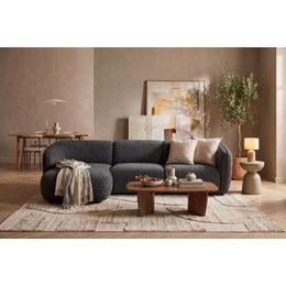Ecksofa Home Affaire "OSTRUP Rundsofa, L-Form, Naturt&ouml;ne, Boucle oder Chenille", grau (graphite), B:280cm H:73cm T:152cm, 100% Polyester, Sofas, Ecksofa, Breite 280 cm, organische Form mit sanften Rundungen