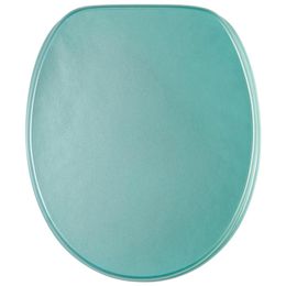 WC-Sitz Sanilo "Glitzer WC-Sitz mit Absenkautomatik, viele sch&ouml;ne Toilettensitze", blau (t&uuml;rkis), B:37,7cm L:47cm, MDF - Mitteldichte Holzfaserplatte, WC-Sitze, Premium Toilettendeckel, moderner Klodeckel, leichte Montage
