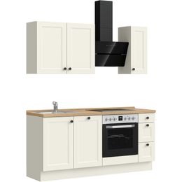 K&uuml;chenzeile Nobilia "Cascada II", NEU: individuell anpassbar mit gratis Profi-Beratung", wei&szlig; (k&uuml;che: wei&szlig;, korpus: lacklaminat wei&szlig;, arbeitsplatte: eiche sierra nachbildung), B:180,3cm H:216,6cm T:60cm, Komplettk&uuml;chen-Sets, K&uuml;chenzeile, vormontiert, Breite 180 cm, Ausrichtung w&auml;hlbar, wahlw. mit E-Ger&auml;ten