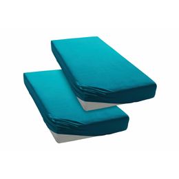 Spannbettlaken OTTO HOME "BLACKBERRY in BASIC und PREMIUM Qualit&auml;t, 100% Baumwolle", blau (t&uuml;rkis), B:90cm L:200cm, Jersey (110 g/m&sup2;), Obermaterial: 100% Baumwolle, Bettlaken, Spannbettlaken, f&uuml;r hohe Matratzen bis 28 cm, Bettlaken, Spannbetttuch, pflegeleicht, Topseller