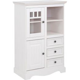 Highboard OTTO HOME "Melissa", wei&szlig;, B:80cm H:120cm T:45cm, Sideboards, Highboard, Vitrine, Breite 80 cm