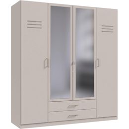 Dreht&uuml;renschrank wimex "Coventry in den Breiten: 135 & 180cm erh&auml;ltlich, Farbe: Kaschmir", kaschmir, griffe und absetzungen saharagrau, B:180cm H:199cm T:58cm, Holzwerkstoff, Schr&auml;nke, Dreht&uuml;renschrank, Kleiderschrank mit Spiegel und zwei Schubladen