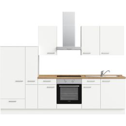 K&uuml;chenzeile Nobilia "Touch I", NEU: individuell anpassbar mit gratis Profi-Beratung", wei&szlig; (k&uuml;che: wei&szlig;, korpus: alpinwei&szlig;, arbeitsplatte: eiche sierra nachbildung), B:300,3cm H:216,6cm T:60cm, Komplettk&uuml;chen-Sets, K&uuml;chenzeile, vormontiert, Breite 300 cm, Ausrichtung w&auml;hlbar, wahlw. mit E-Ger&auml;ten
