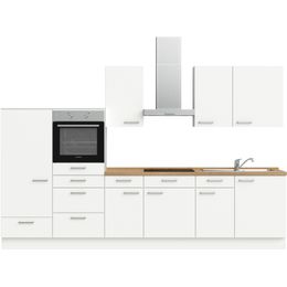 K&uuml;chenzeile Nobilia "Touch I", NEU: individuell anpassbar mit gratis Profi-Beratung", wei&szlig; (k&uuml;che: wei&szlig;, korpus: alpinwei&szlig;, arbeitsplatte: eiche sierra nachbildung), B:330,3cm H:216,6cm T:60cm, Komplettk&uuml;chen-Sets, K&uuml;chenzeile, vormontiert, Breite 330 cm, Ausrichtung w&auml;hlbar, wahlw. mit E-Ger&auml;ten