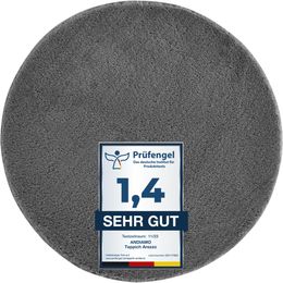 Badematte ANDIAMO "Arezzo, Badvorleger, Badezimmer Teppich, Duschvorleger", grau (anthrazit), H:16mm, Polyester, Badematten, Badematte, Uni Farben, weich & kuschelig, auch in rund & als 2er Set erh&auml;ltlich