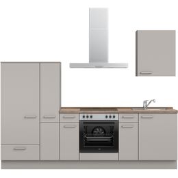 K&uuml;chenzeile Nobilia "Touch I", NEU: individuell anpassbar mit gratis Profi-Beratung", grau (k&uuml;che: grau, korpus: steingrau, arbeitsplatte: eiche havanna nachbildung), B:270,3cm H:216,6cm T:60cm, Komplettk&uuml;chen-Sets, K&uuml;chenzeile, vormontiert, Breite 270 cm, Ausrichtung w&auml;hlbar, wahlw. mit E-Ger&auml;ten