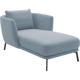 Sch&ouml;ner Wohnen Kollektion Chaiselongue "Pearl - 5 Jahre Hersteller-Garantie, auch in Boucl&eacute;. Recamiere, bequem", blau (hellblau), B:101cm H:71cm T:161cm, 16% Baumwolle, 79% Polyester, 5% Polyacryl, SCH&Ouml;NER WOHNEN-KOLLEKTION, Sofas, Chaiselongue, Ma&szlig;e (B/H/T): 101/71/161 cm, F&uuml;&szlig;e aus Metall