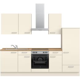 K&uuml;chenzeile Nobilia "Touch I", NEU: individuell anpassbar mit gratis Profi-Beratung", wei&szlig; (k&uuml;che: wei&szlig;, korpus: magnolia matt, arbeitsplatte: eiche sierra nachbildung), B:270,3cm H:216,6cm T:60cm, Komplettk&uuml;chen-Sets, K&uuml;chenzeile, vormontiert, Breite 270 cm, Ausrichtung w&auml;hlbar, wahlw. mit E-Ger&auml;ten