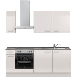 K&uuml;chenzeile Nobilia "Flash I", NEU: individuell anpassbar mit gratis Profi-Beratung", grau (k&uuml;che: grau, korpus: seidengrau, arbeitsplatte: beton schiefergrau nachbildung), B:210,3cm H:216,6cm T:60cm, Komplettk&uuml;chen-Sets, K&uuml;chenzeile, vormontiert, Breite 210 cm, Ausrichtung w&auml;hlbar, wahlw. mit E-Ger&auml;ten