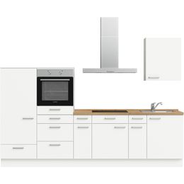 K&uuml;chenzeile Nobilia "Touch I", NEU: individuell anpassbar mit gratis Profi-Beratung", wei&szlig; (k&uuml;che: wei&szlig;, korpus: alpinwei&szlig;, arbeitsplatte: eiche sierra nachbildung), B:300,3cm H:216,6cm T:60cm, Komplettk&uuml;chen-Sets, K&uuml;chenzeile, vormontiert, Breite 300 cm, Ausrichtung w&auml;hlbar, wahlw. mit E-Ger&auml;ten