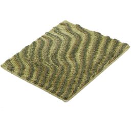 Badematte Kleine Wolke "Terrace, Badvorleger, Badezimmer Teppich", gr&uuml;n (dill), H:23mm, Polyacryl, Badematten, Badematte, Badteppich, modernes Wellen Design, Hoch-Tief Effekt