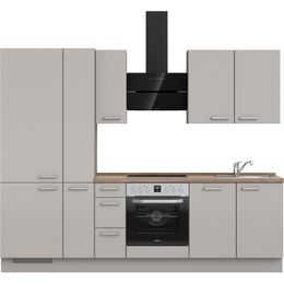 K&uuml;chenzeile Nobilia "Touch II", NEU: individuell anpassbar mit gratis Profi-Beratung", grau (k&uuml;che: grau, korpus: steingrau, arbeitsplatte: eiche havanna nachbildung), B:270,3cm H:216,6cm T:60cm, Komplettk&uuml;chen-Sets, K&uuml;chenzeile, vormontiert, Breite 270 cm, Ausrichtung w&auml;hlbar, wahlw. mit E-Ger&auml;ten