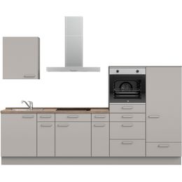 K&uuml;chenzeile Nobilia "Touch I", NEU: individuell anpassbar mit gratis Profi-Beratung", grau (k&uuml;che: grau, korpus: steingrau, arbeitsplatte: eiche havanna nachbildung), B:300,3cm H:216,6cm T:60cm, Komplettk&uuml;chen-Sets, K&uuml;chenzeile, vormontiert, Breite 300 cm, Ausrichtung w&auml;hlbar, wahlw. mit E-Ger&auml;ten