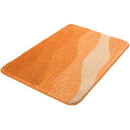 Badematte Kleine Wolke "Malena, Badvorleger, Badezimmer Teppich", braun (rost), H:20mm, Polyacryl, Badematten, Badematte, Badteppich, modernes Wellen Design, Farbverlauf, waschbar