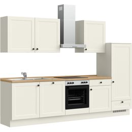 K&uuml;chenzeile Nobilia "Cascada I", NEU: individuell anpassbar mit gratis Profi-Beratung", wei&szlig; (k&uuml;che: wei&szlig;, korpus: lacklaminat wei&szlig;, arbeitsplatte: eiche sierra nachbildung), B:300,3cm H:216,6cm T:60cm, Komplettk&uuml;chen-Sets, K&uuml;chenzeile, vormontiert, Breite 300 cm, Ausrichtung w&auml;hlbar, wahlw. mit E-Ger&auml;ten