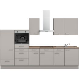 K&uuml;chenzeile Nobilia "Touch I", NEU: individuell anpassbar mit gratis Profi-Beratung", grau (k&uuml;che: grau, korpus: steingrau, arbeitsplatte: eiche havanna nachbildung), B:330,3cm H:216,6cm T:60cm, Komplettk&uuml;chen-Sets, K&uuml;chenzeile, vormontiert, Breite 330 cm, Ausrichtung w&auml;hlbar, wahlw. mit E-Ger&auml;ten