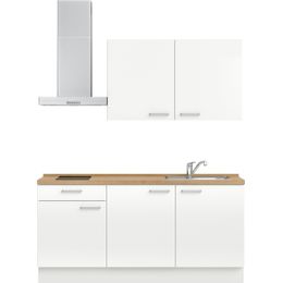 K&uuml;chenzeile Nobilia "Flash I", NEU: individuell anpassbar mit gratis Profi-Beratung", wei&szlig; (k&uuml;che: wei&szlig;, korpus: alpinwei&szlig;, arbeitsplatte: eiche sierra nachbildung), B:180,3cm H:216,6cm T:60cm, Komplettk&uuml;chen-Sets, K&uuml;chenzeile, vormontiert, Breite 180 cm, Ausrichtung w&auml;hlbar, wahlw. mit E-Ger&auml;ten