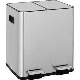 M&uuml;lleimer OTTO HOME "Garrin, Soft Close, m. 2 F&auml;chern, Fassungsverm&ouml;gen 2x15 L bzw. 2x30 L", stainless steel matt, B:42cm H:48,4cm T:38cm, Edelstahl, M&uuml;lleimer, M&uuml;lleimer, M&uuml;lltrennsystem mit 2 separaten Innenbeh&auml;ltern und Fu&szlig;trittpedalen