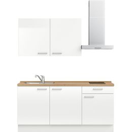 K&uuml;chenzeile Nobilia "Flash I", NEU: individuell anpassbar mit gratis Profi-Beratung", wei&szlig; (k&uuml;che: wei&szlig;, korpus: alpinwei&szlig;, arbeitsplatte: eiche sierra nachbildung), B:180,3cm H:216,6cm T:60cm, Komplettk&uuml;chen-Sets, K&uuml;chenzeile, vormontiert, Breite 180 cm, Ausrichtung w&auml;hlbar, wahlw. mit E-Ger&auml;ten