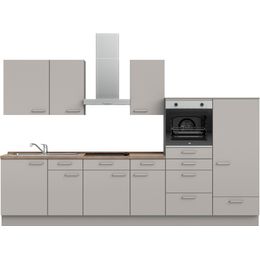 K&uuml;chenzeile Nobilia "Touch I", NEU: individuell anpassbar mit gratis Profi-Beratung", grau (k&uuml;che: grau, korpus: steingrau, arbeitsplatte: eiche havanna nachbildung), B:330,3cm H:216,6cm T:60cm, Komplettk&uuml;chen-Sets, K&uuml;chenzeile, vormontiert, Breite 330 cm, Ausrichtung w&auml;hlbar, wahlw. mit E-Ger&auml;ten