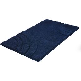 Badematte Kleine Wolke "&raquo;Saturn&laquo;, Badvorleger, Badezimmer Teppich", blau (navy), H:25mm, Polyacryl, Badematten, Badematte, Badteppich, Uni Farben, modernes Design, Hoch-Tief Effekt