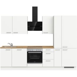 K&uuml;chenzeile Nobilia "Touch II", NEU: individuell anpassbar mit gratis Profi-Beratung", wei&szlig; (k&uuml;che: wei&szlig;, korpus: alpinwei&szlig;, arbeitsplatte: eiche sierra nachbildung), B:300,3cm H:216,6cm T:60cm, Komplettk&uuml;chen-Sets, K&uuml;chenzeile, vormontiert, Breite 300 cm, Ausrichtung w&auml;hlbar, wahlw. mit E-Ger&auml;ten