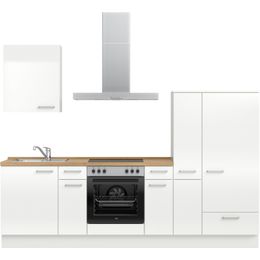K&uuml;chenzeile Nobilia "Flash I", NEU: individuell anpassbar mit gratis Profi-Beratung", wei&szlig; (k&uuml;che: wei&szlig;, korpus: alpinwei&szlig;, arbeitsplatte: eiche sierra nachbildung), B:270,3cm H:216,6cm T:60cm, Komplettk&uuml;chen-Sets, K&uuml;chenzeile, vormontiert, Breite 270 cm, Ausrichtung w&auml;hlbar, wahlw. mit E-Ger&auml;ten