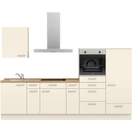 K&uuml;chenzeile Nobilia "Touch I", NEU: individuell anpassbar mit gratis Profi-Beratung", wei&szlig; (k&uuml;che: wei&szlig;, korpus: magnolia matt, arbeitsplatte: eiche sierra nachbildung), B:300,3cm H:216,6cm T:60cm, Komplettk&uuml;chen-Sets, K&uuml;chenzeile, vormontiert, Breite 300 cm, Ausrichtung w&auml;hlbar, wahlw. mit E-Ger&auml;ten
