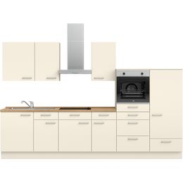K&uuml;chenzeile Nobilia "Touch I", NEU: individuell anpassbar mit gratis Profi-Beratung", wei&szlig; (k&uuml;che: wei&szlig;, korpus: magnolia matt, arbeitsplatte: eiche sierra nachbildung), B:330,3cm H:216,6cm T:60cm, Komplettk&uuml;chen-Sets, K&uuml;chenzeile, vormontiert, Breite 330 cm, Ausrichtung w&auml;hlbar, wahlw. mit E-Ger&auml;ten