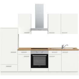 K&uuml;chenzeile Nobilia "Touch I", NEU: individuell anpassbar mit gratis Profi-Beratung", wei&szlig; (k&uuml;che: wei&szlig;, korpus: alpinwei&szlig;, arbeitsplatte: eiche sierra nachbildung), B:270,3cm H:216,6cm T:60cm, Komplettk&uuml;chen-Sets, K&uuml;chenzeile, vormontiert, Breite 270 cm, Ausrichtung w&auml;hlbar, wahlw. mit E-Ger&auml;ten