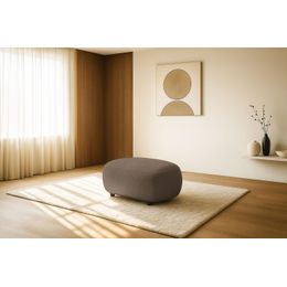 Polsterhocker Home Affaire "OSTRUP, Naturt&ouml;ne, Boucle oder Chenille", grau (taupe), B:90cm H:42cm T:64cm, 100% PES, Hocker, Polsterhocker, 90x64 cm, organische Form mit sanften Rundungen