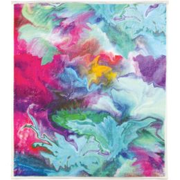 Badematte Kleine Wolke "Fusion, Badvorleger, Badezimmer Teppich", bunt (multicolor), H:5mm, Polyester, Badematten, Badematte, Badteppich, bedruckt, modernes Design, kr&auml;ftige Farben