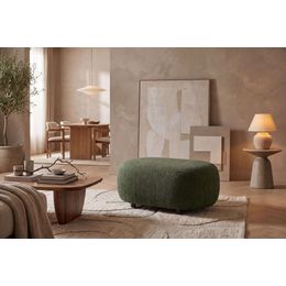 Polsterhocker Home Affaire "OSTRUP, Naturt&ouml;ne, Boucle oder Chenille", khaki, B:90cm H:42cm T:64cm, 100% PES, Hocker, Polsterhocker, 90x64 cm, organische Form mit sanften Rundungen