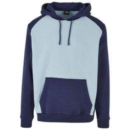 Hoodie Urban Classics "Urban Classics Herren 2-Tone Fake Raglan Hoody", Herren, Gr. S, ocean blau, dunkelblau, 65% Baumwolle, 35% Polyester, Sweatshirts Hoodie