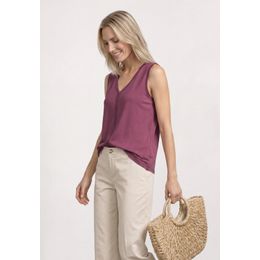 Tr&auml;gertop Street One, Damen, Gr. 34, schwarz clouded blush, Stoff, 94% Viskose, 6% Elasthan, unifarben, comfort fit normal, V-Ausschnitt, Rippb&uuml;ndchen, Tops Tr&auml;gertop, mit V-Ausschnitt