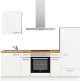 K&uuml;chenzeile Nobilia "Touch I", NEU: individuell anpassbar mit gratis Profi-Beratung", wei&szlig; (k&uuml;che: wei&szlig;, korpus: alpinwei&szlig;, arbeitsplatte: eiche sierra nachbildung), B:240,3cm H:216,6cm T:60cm, Komplettk&uuml;chen-Sets, K&uuml;chenzeile, vormontiert, Breite 240 cm, Ausrichtung w&auml;hlbar, wahlw. mit E-Ger&auml;ten