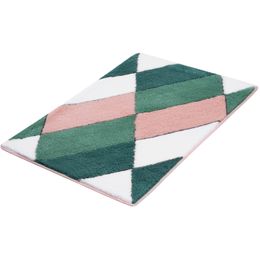 Badematte Kleine Wolke "Ayana, Badvorleger, Badezimmer Teppich", gr&uuml;n (maledivia), H:15mm, Polyacryl, Badematten, Badematte, Badteppich, modernes Rauten Design, leichter Hoch-Tief Effekt
